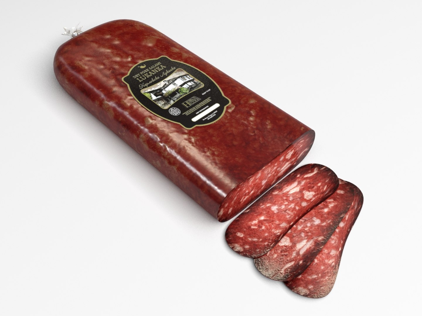 3d sausage lukanka model