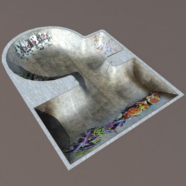 3d model skate pipe modelled
