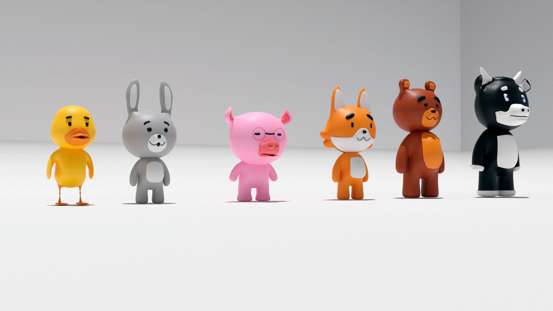6 Animals Characters In 01 Pack 3D Model - TurboSquid 2032492
