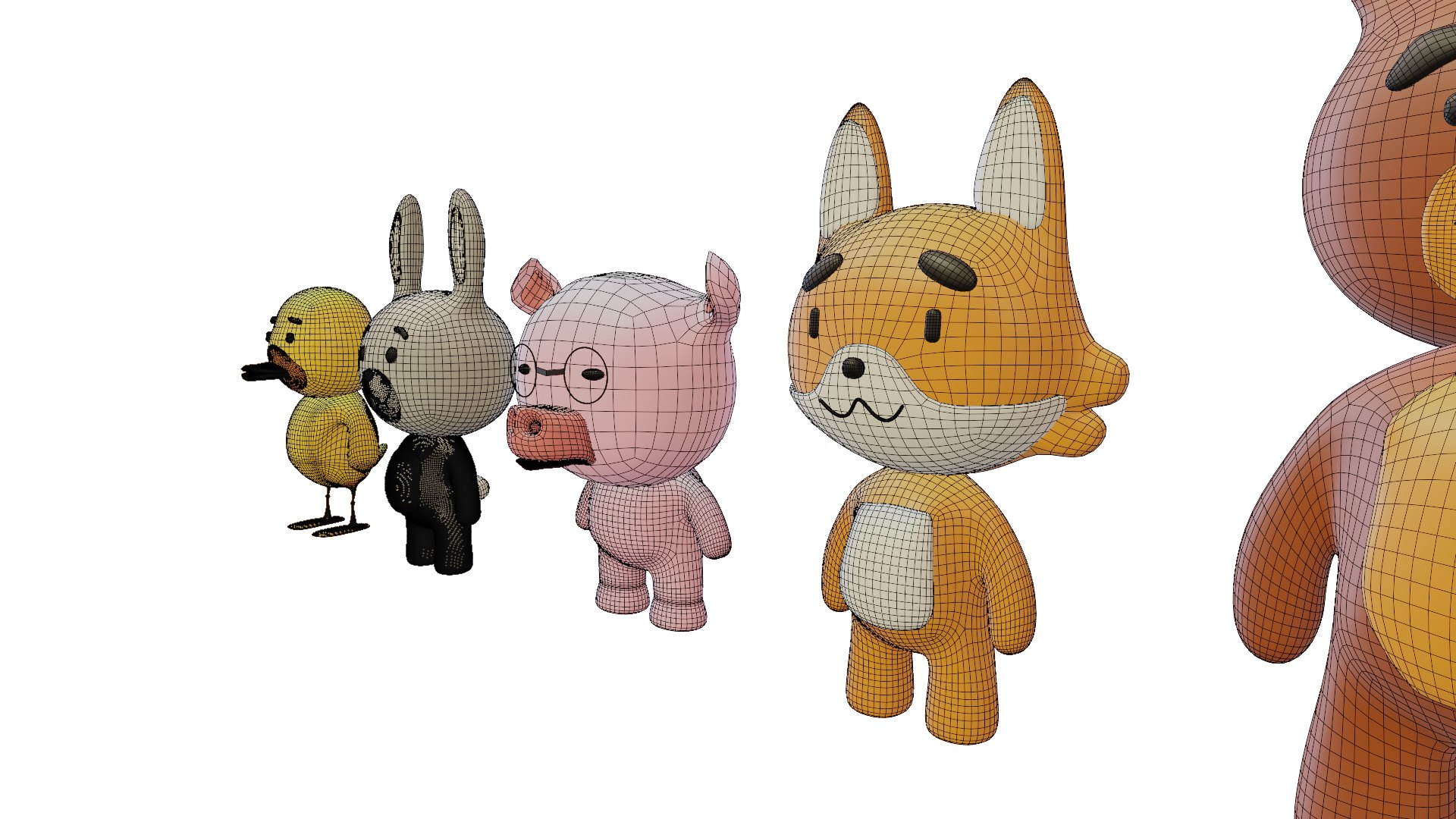 6 Animals Characters In 01 Pack 3D Model - TurboSquid 2032492