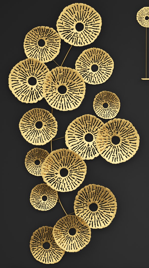 3D Gold Wall Art Sculpture Model - TurboSquid 1310167