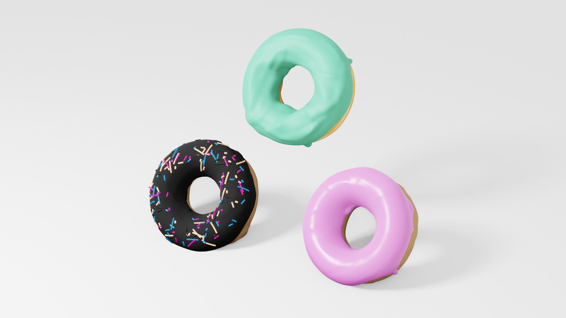 3D Basic 3-variation Donut Model - TurboSquid 1990278