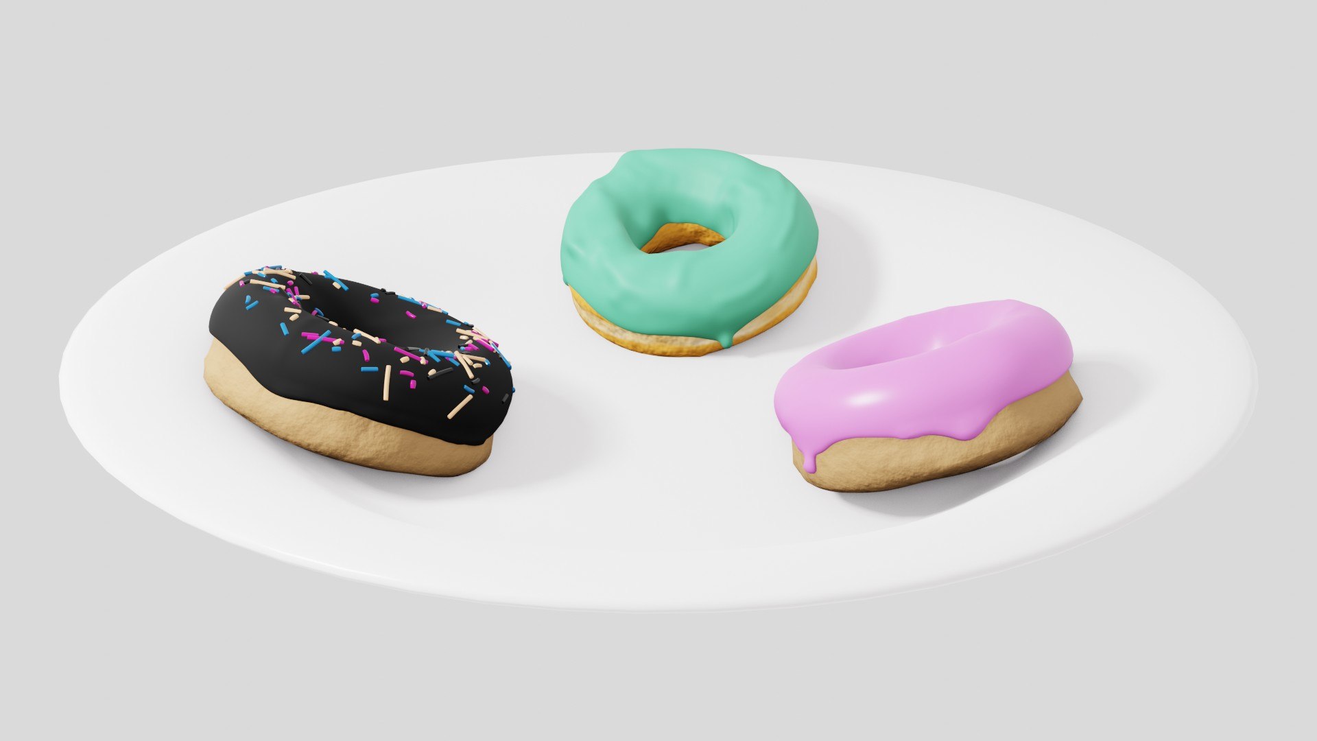 3D Basic 3-variation Donut Model - TurboSquid 1990278