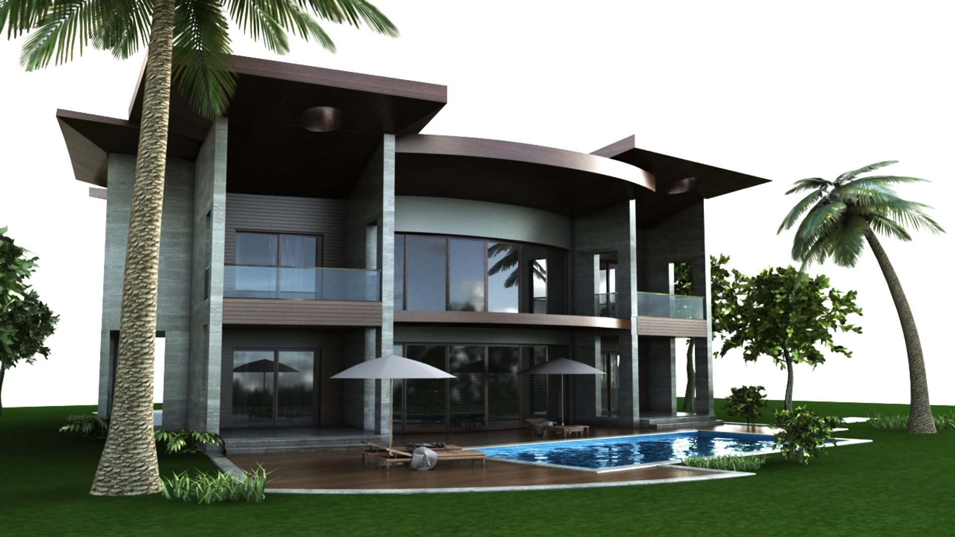 3D Modern Villa Model - TurboSquid 1236602