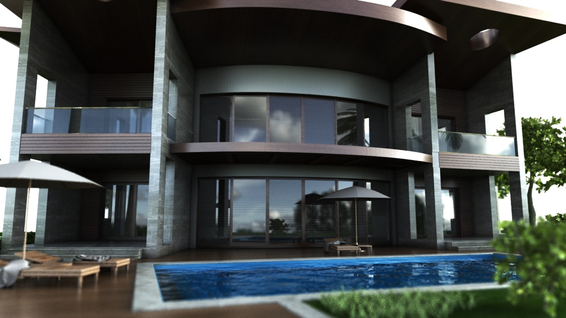 3D Modern Villa Model - TurboSquid 1236602