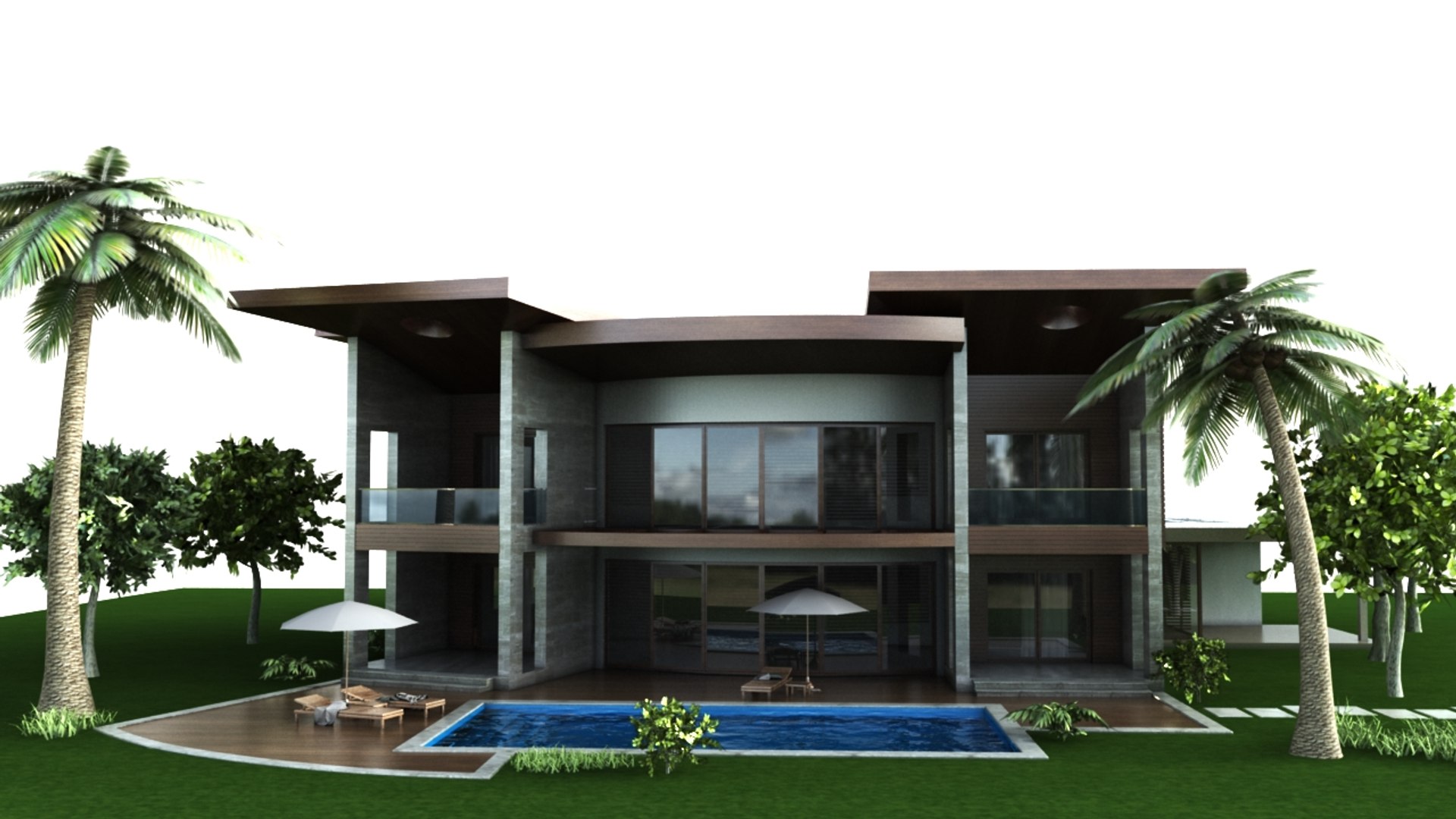 3D Modern Villa Model - TurboSquid 1236602