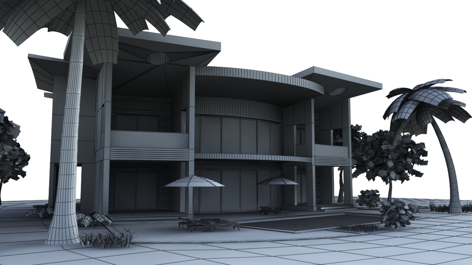 3D Modern Villa Model - TurboSquid 1236602