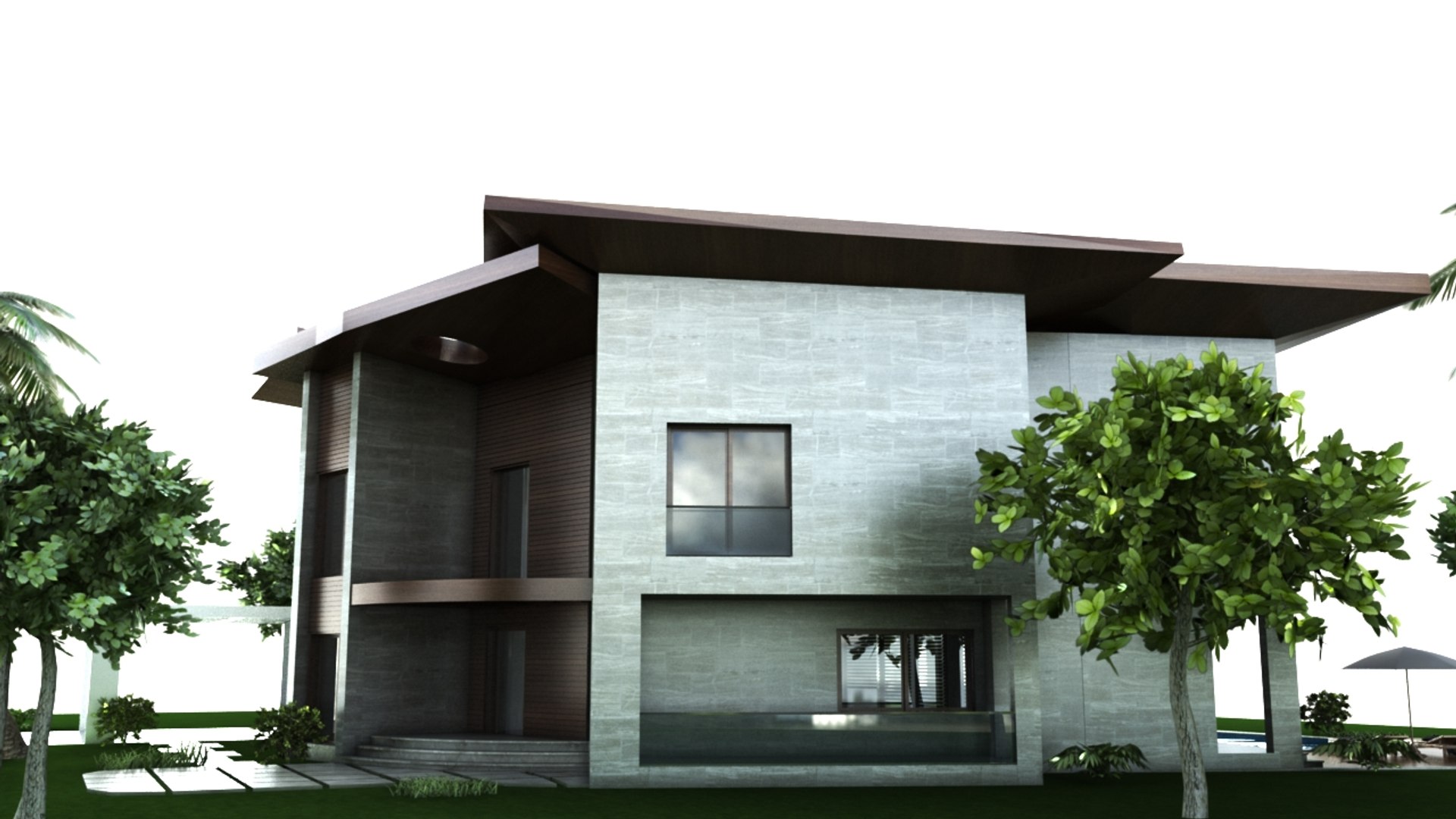 3D Modern Villa Model - TurboSquid 1236602