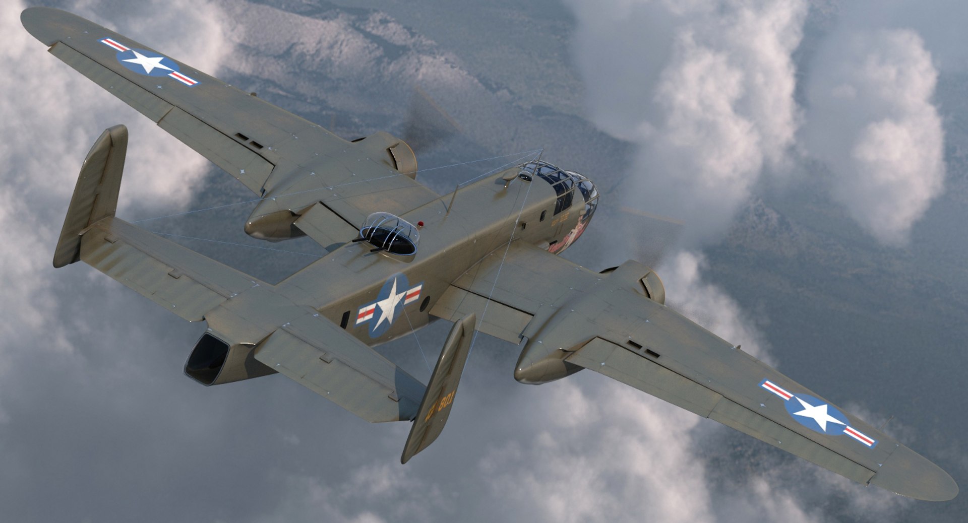 3D Mitchell Medium Bomber B-25 Model - TurboSquid 1211510