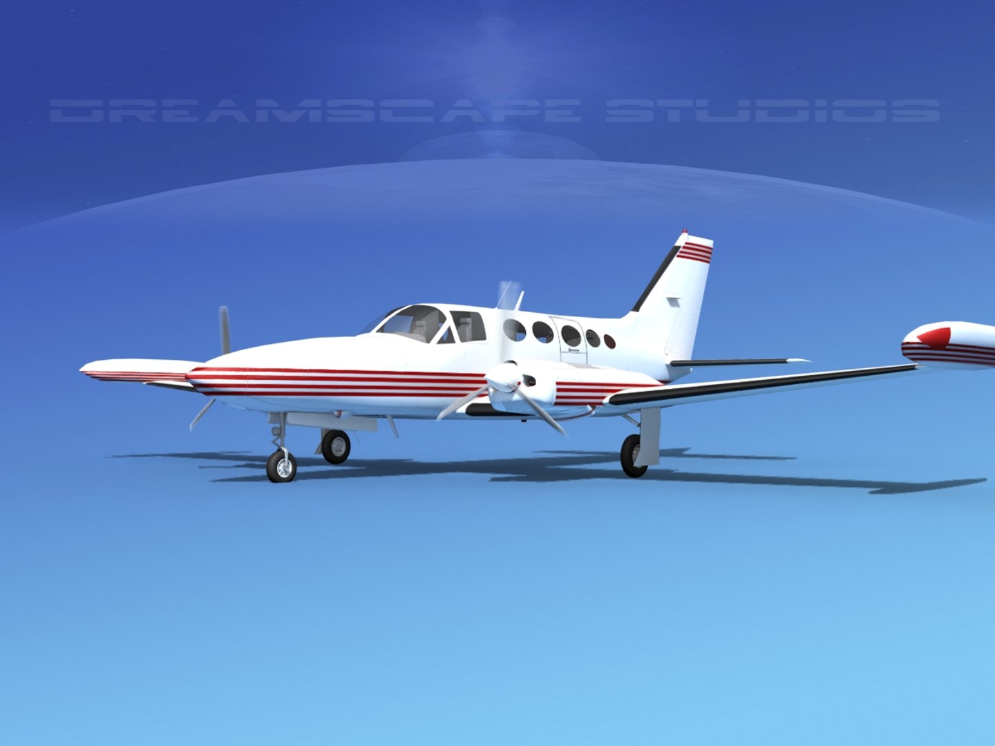 3d Dxf Cockpit Cessna 414 Chancellor