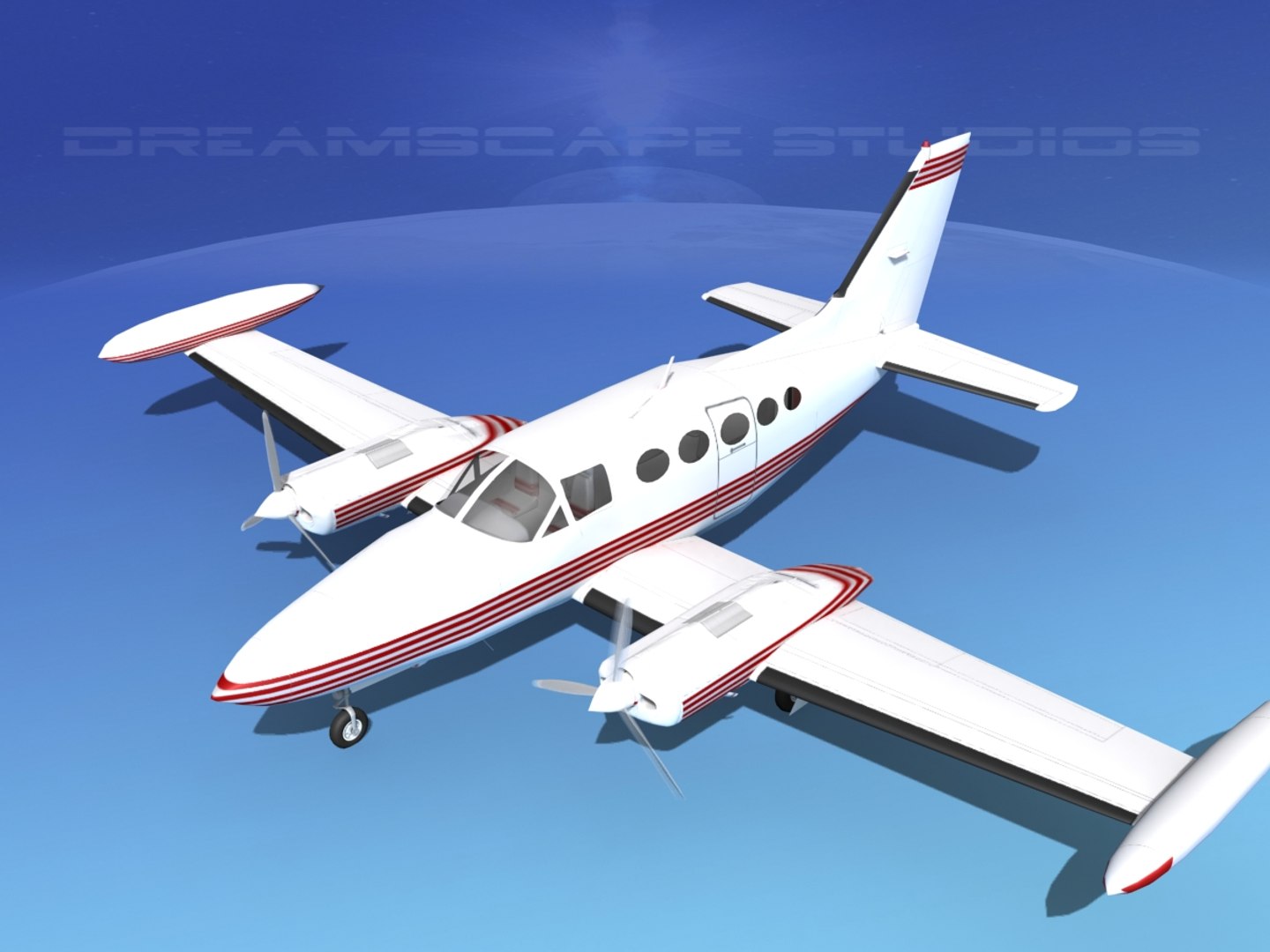 3d Dxf Cockpit Cessna 414 Chancellor