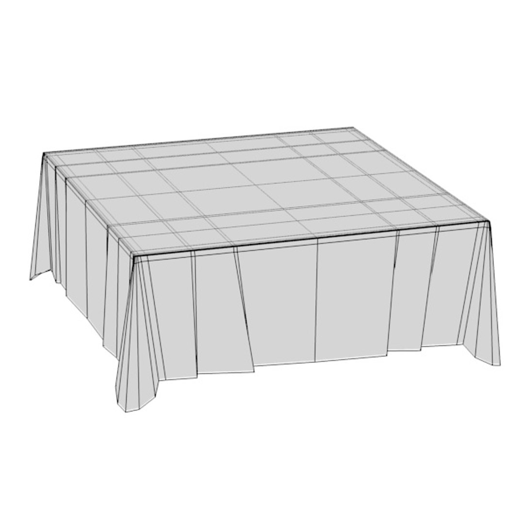 3dsmax Square Tablecloth