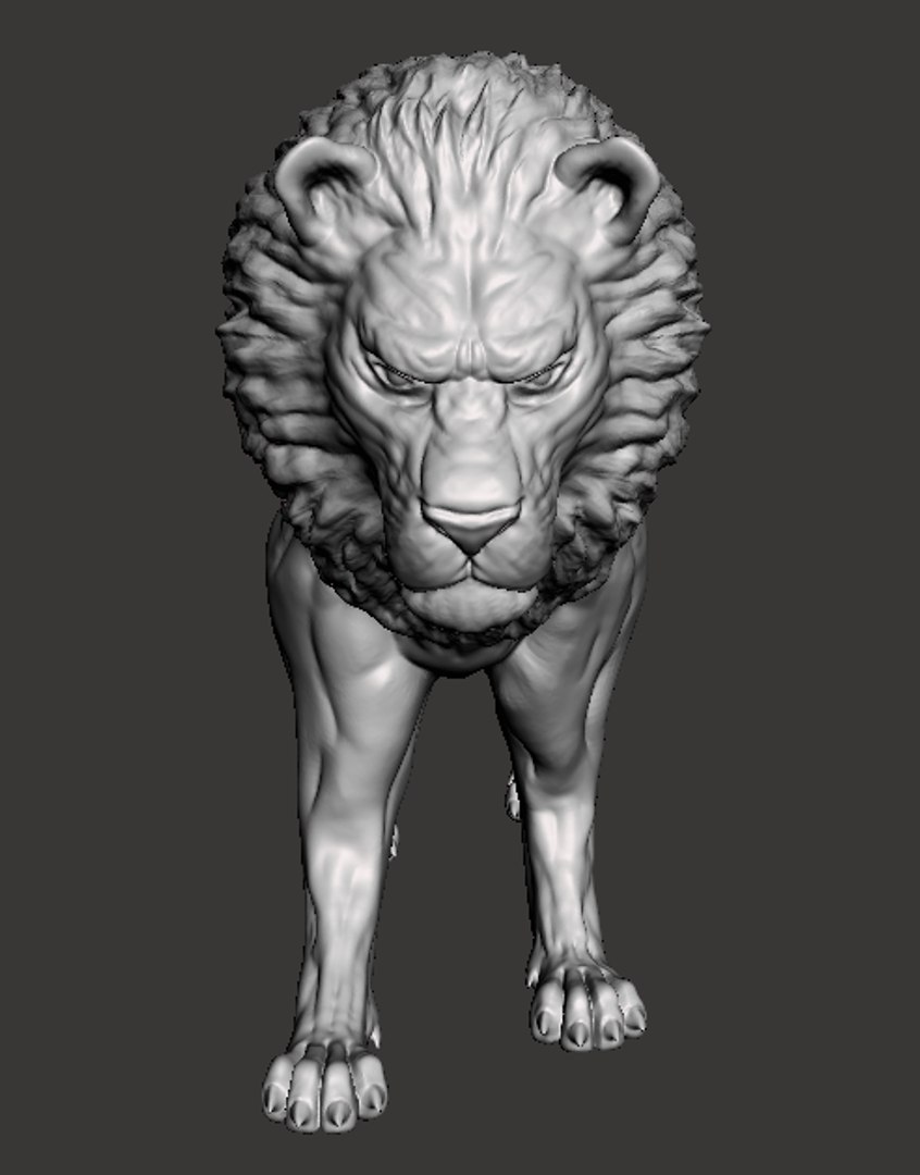 3D Lion Sculpture Modelled Print Model - TurboSquid 1388203