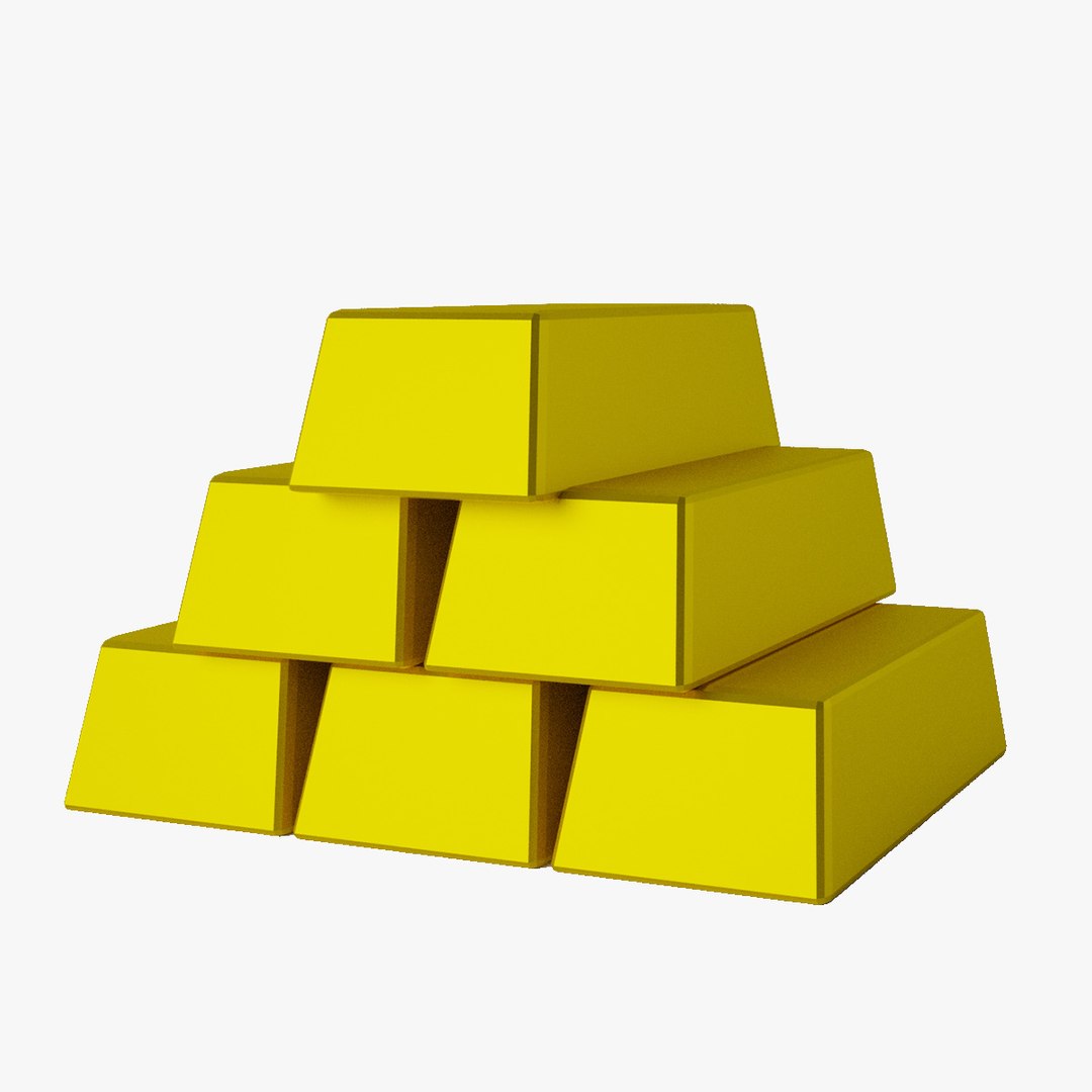 3D Gold Bars Low-poly 3D model - TurboSquid 1957400