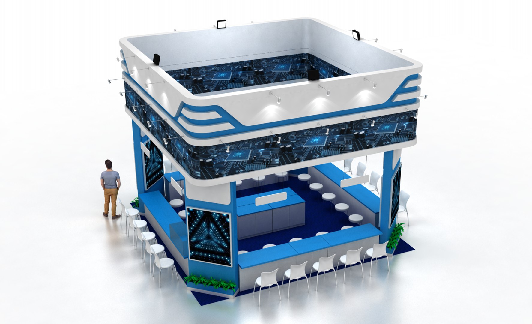 EXHIBITION BOOTH 6x6m 3D Model - TurboSquid 1991042