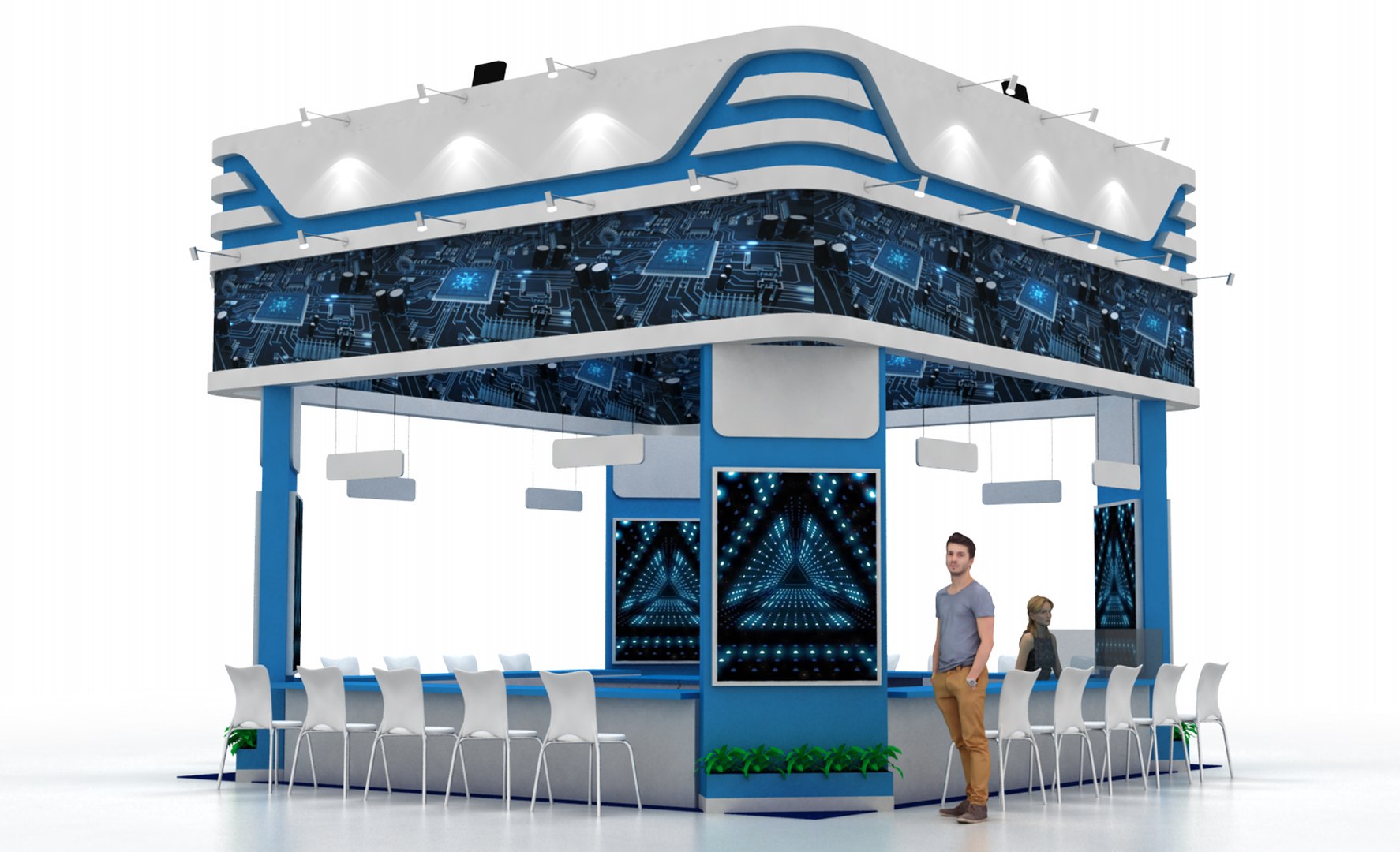 EXHIBITION BOOTH 6x6m 3D Model - TurboSquid 1991042