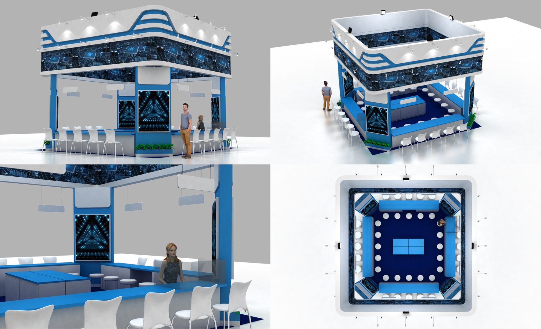 EXHIBITION BOOTH 6x6m 3D Model - TurboSquid 1991042