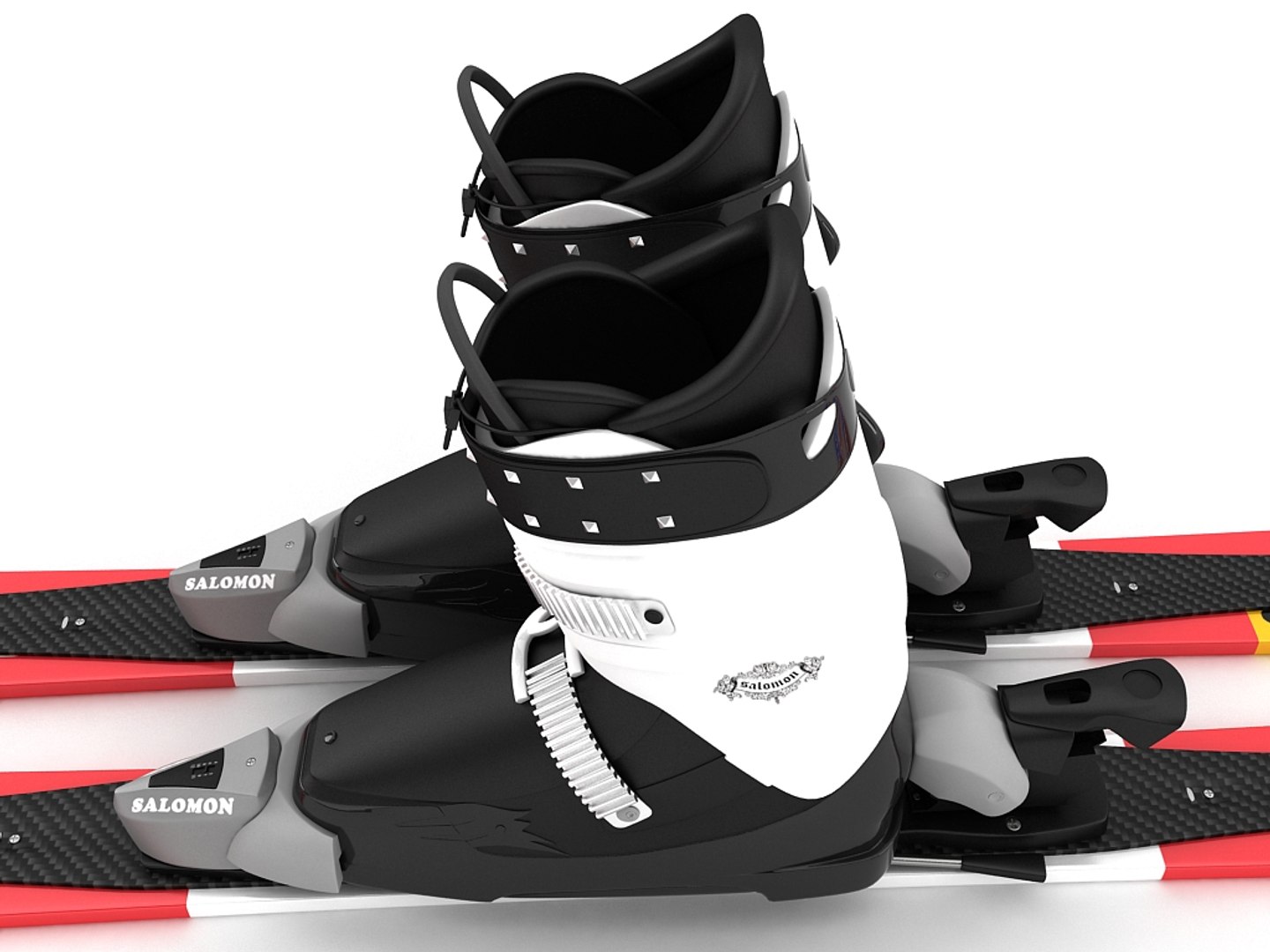 Alpine Solomon Skis Boots 3d Model