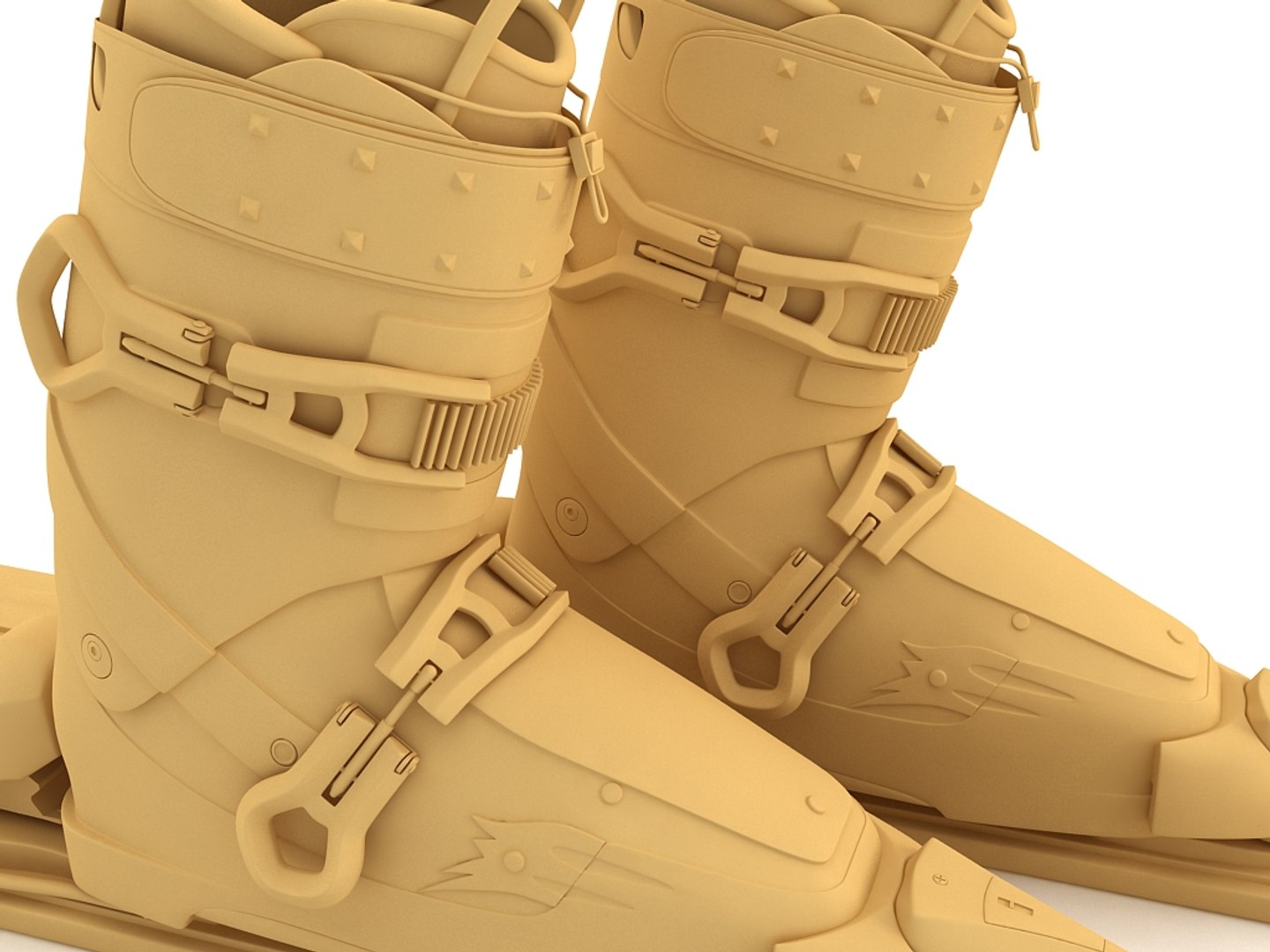 Alpine Solomon Skis Boots 3d Model