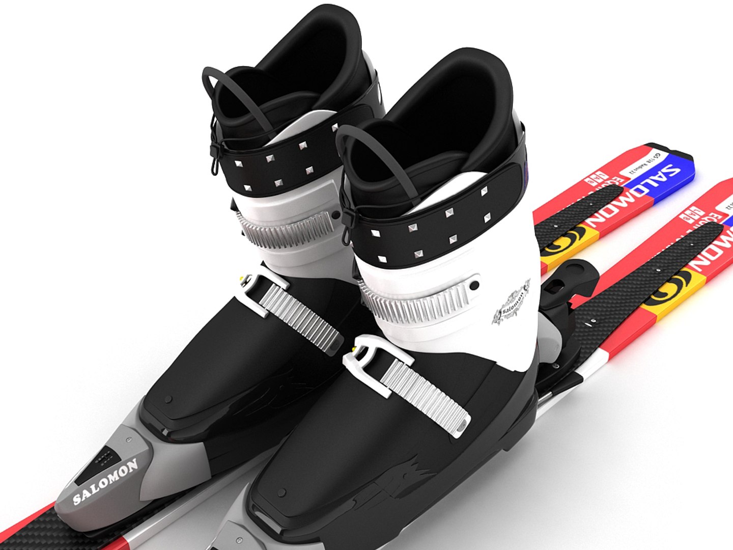 Alpine Solomon Skis Boots 3d Model