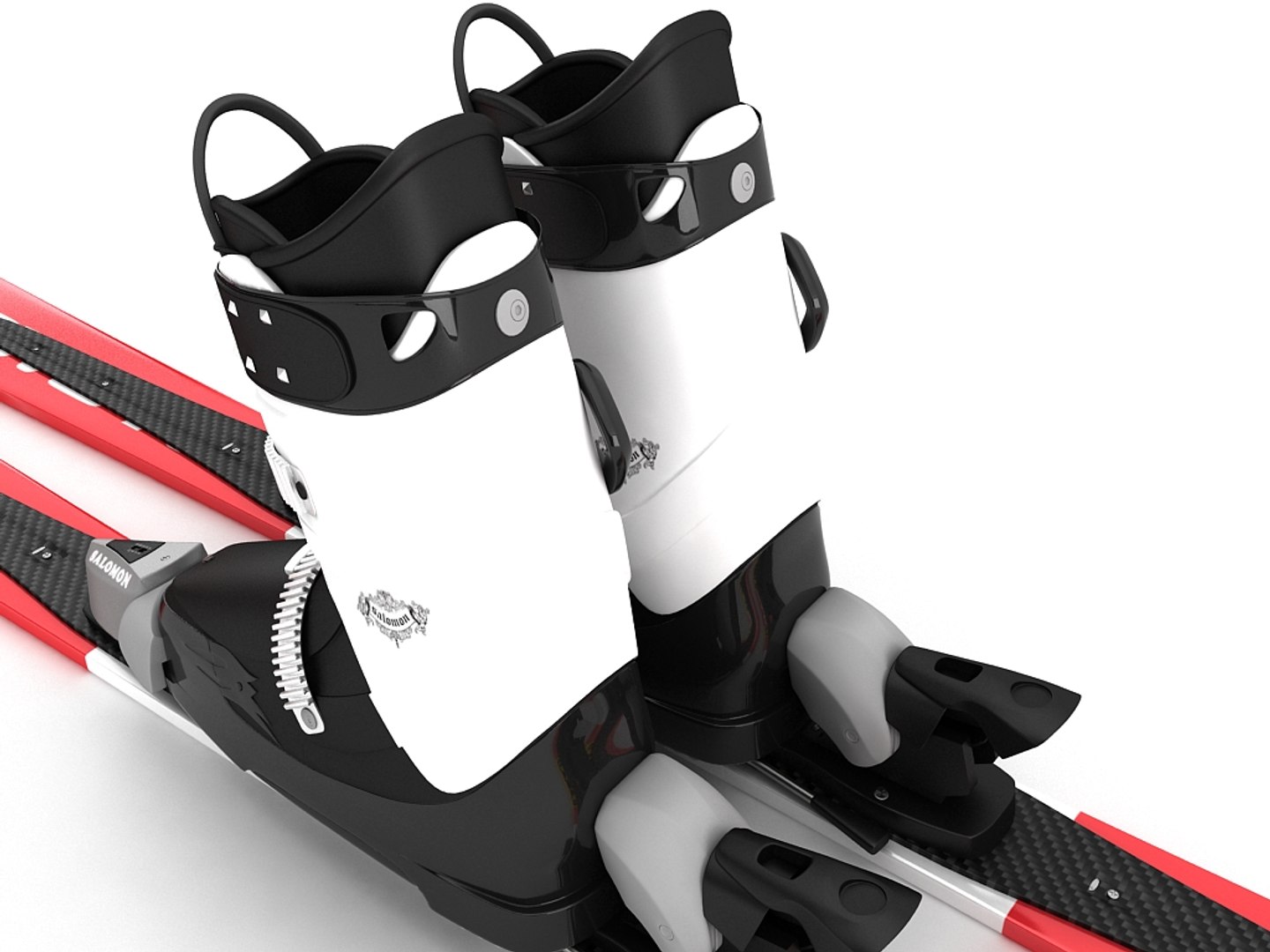 Alpine Solomon Skis Boots 3d Model