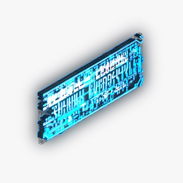Sci-Fi Sci Fi Cyberpunk City Neon Ad Light Board Street 06 3D model ...