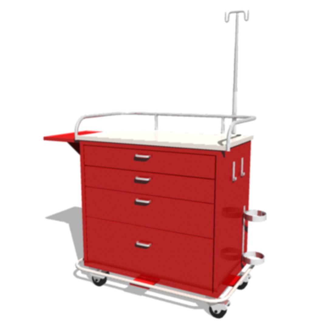 3d Medical Cart Model