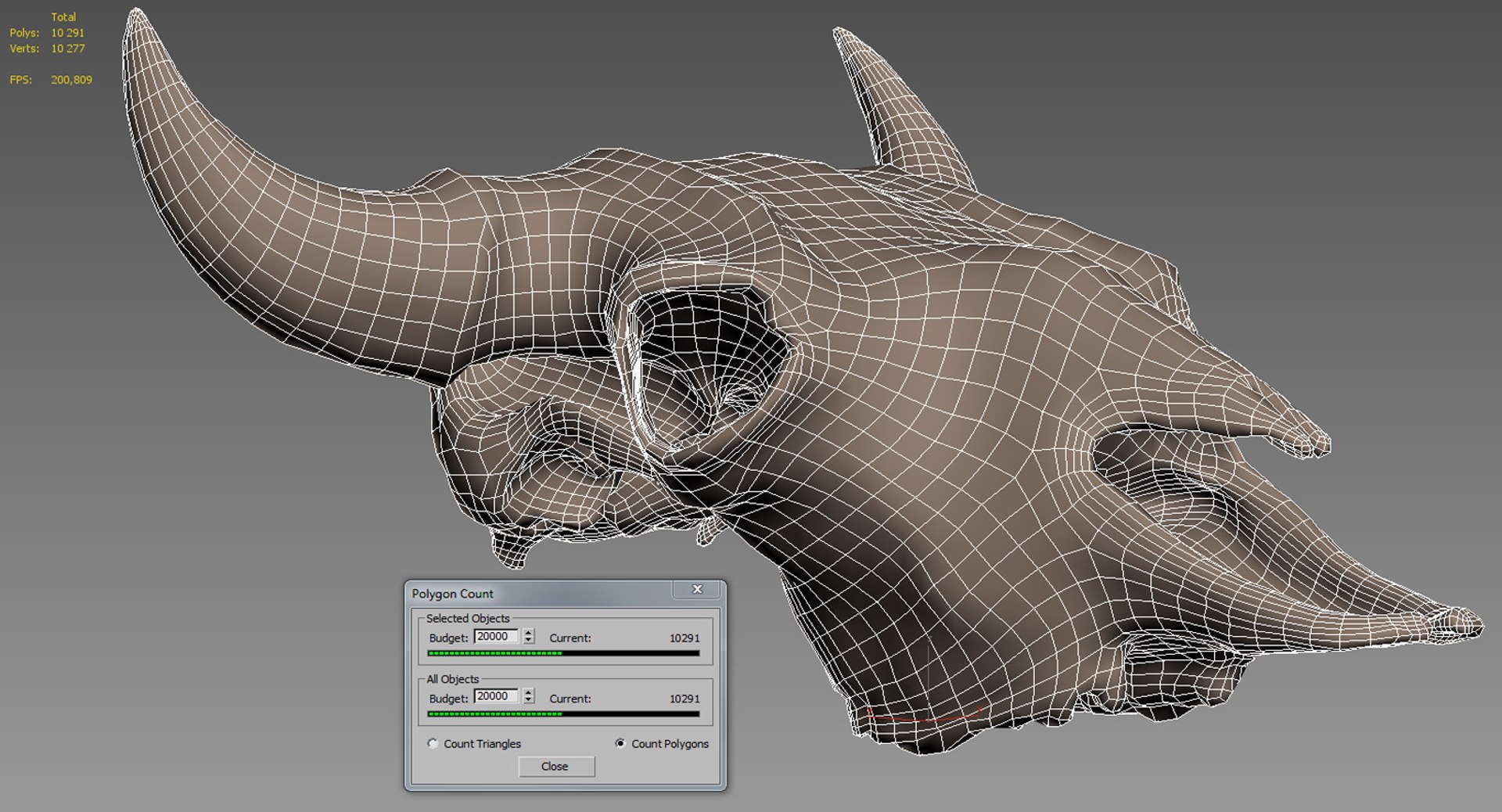 Buffalo Skull 3d Model