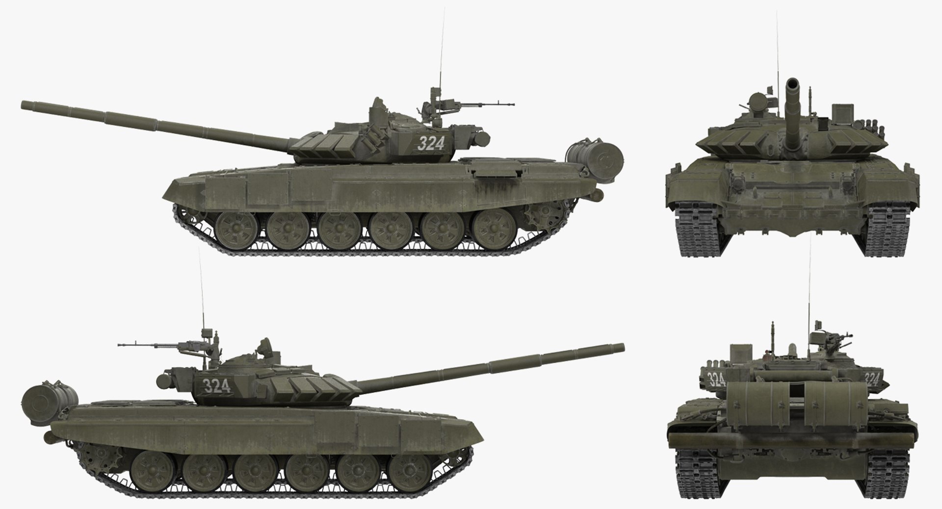 T-72b3 Soviet Main Battle Tank 3d Max