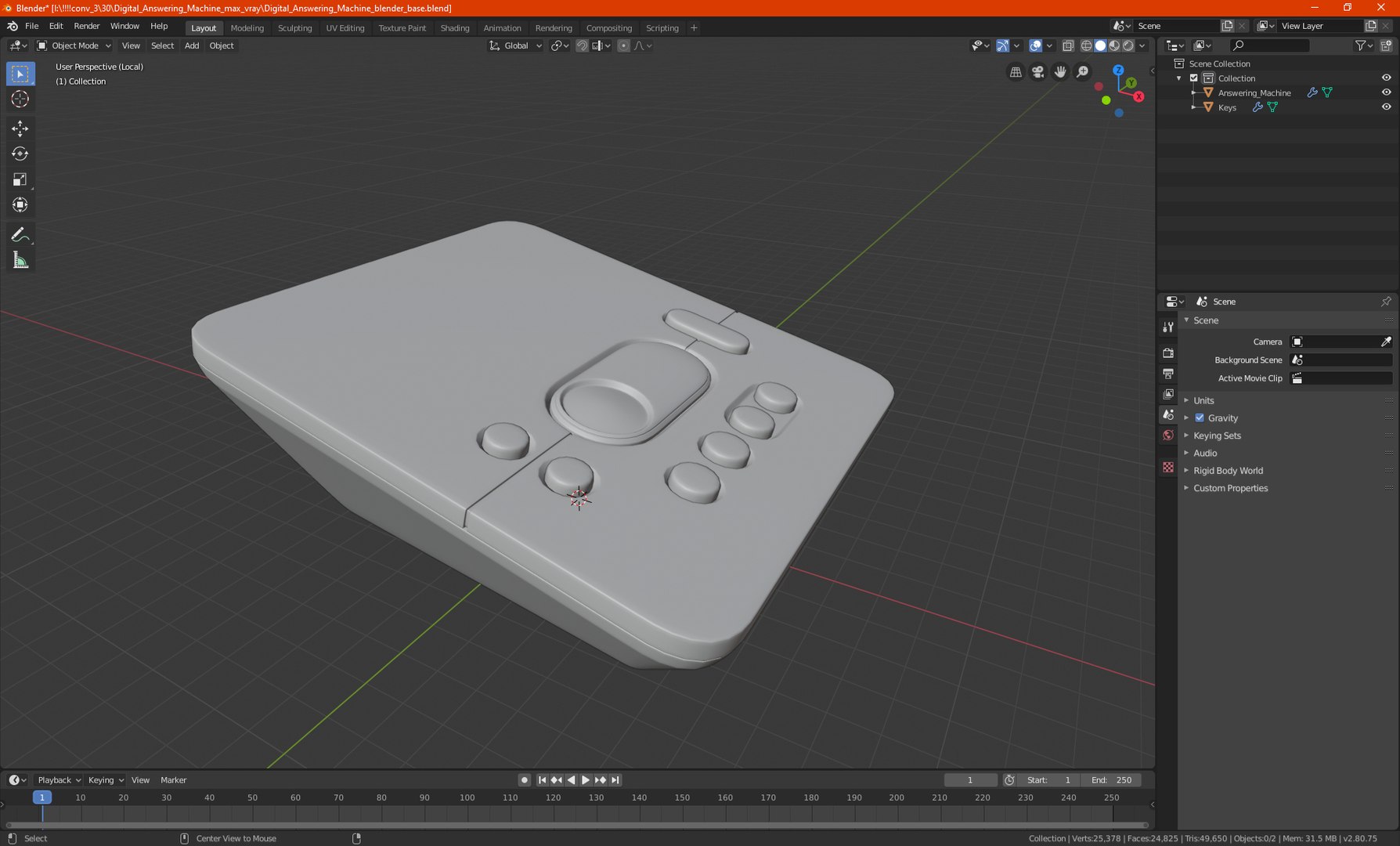 Digital Answering Machine 3D Model - TurboSquid 1998250