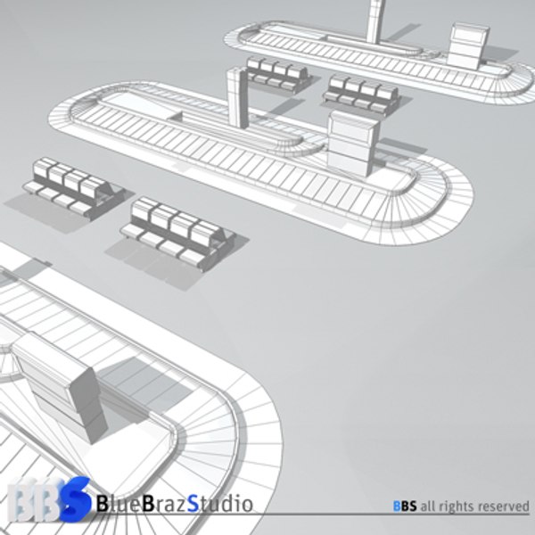 airport baggage carousel 3ds