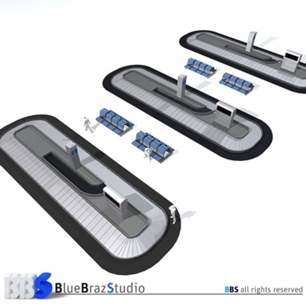 airport baggage carousel 3ds
