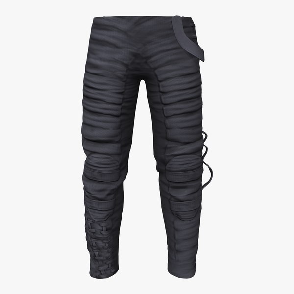 Men Padded Rebel Dystopian Pants model - TurboSquid 2007467