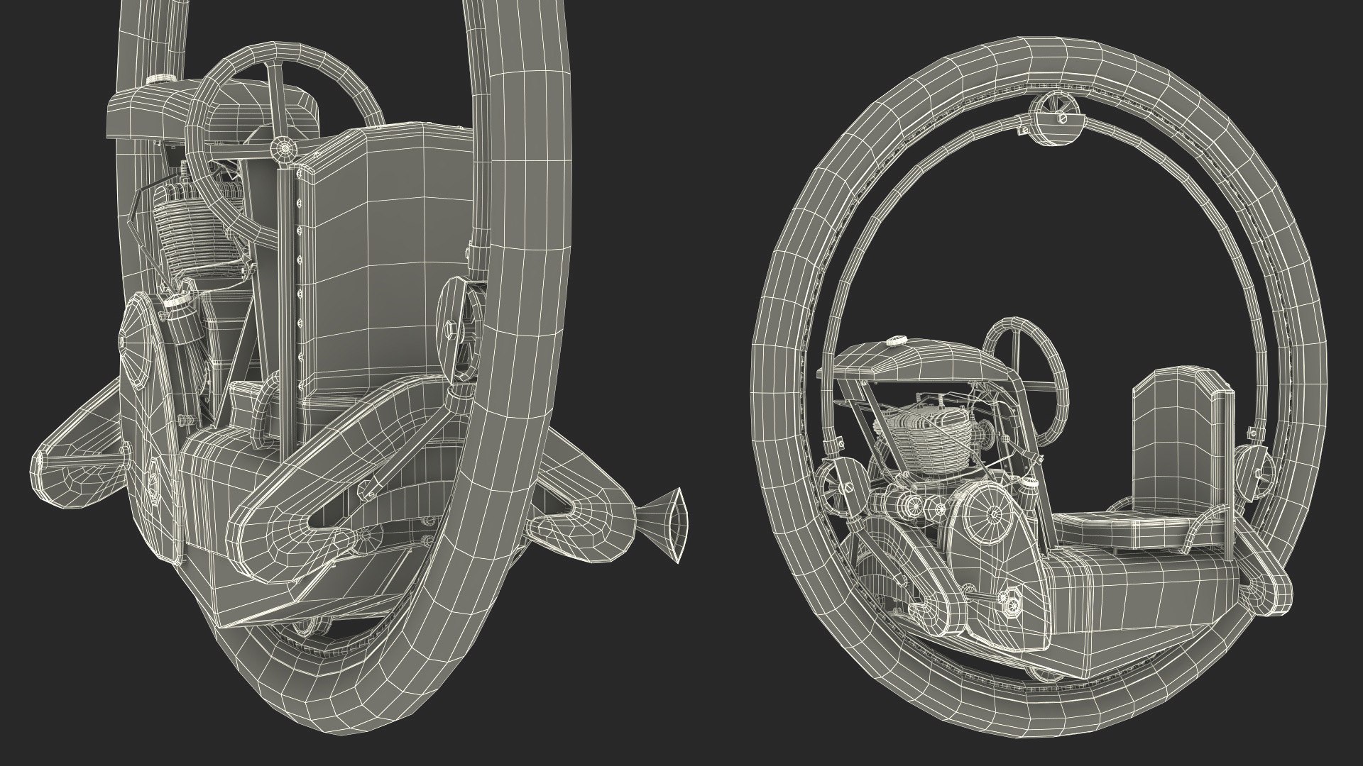 3D Retro Motorized Unicycle Red Used - TurboSquid 2320842