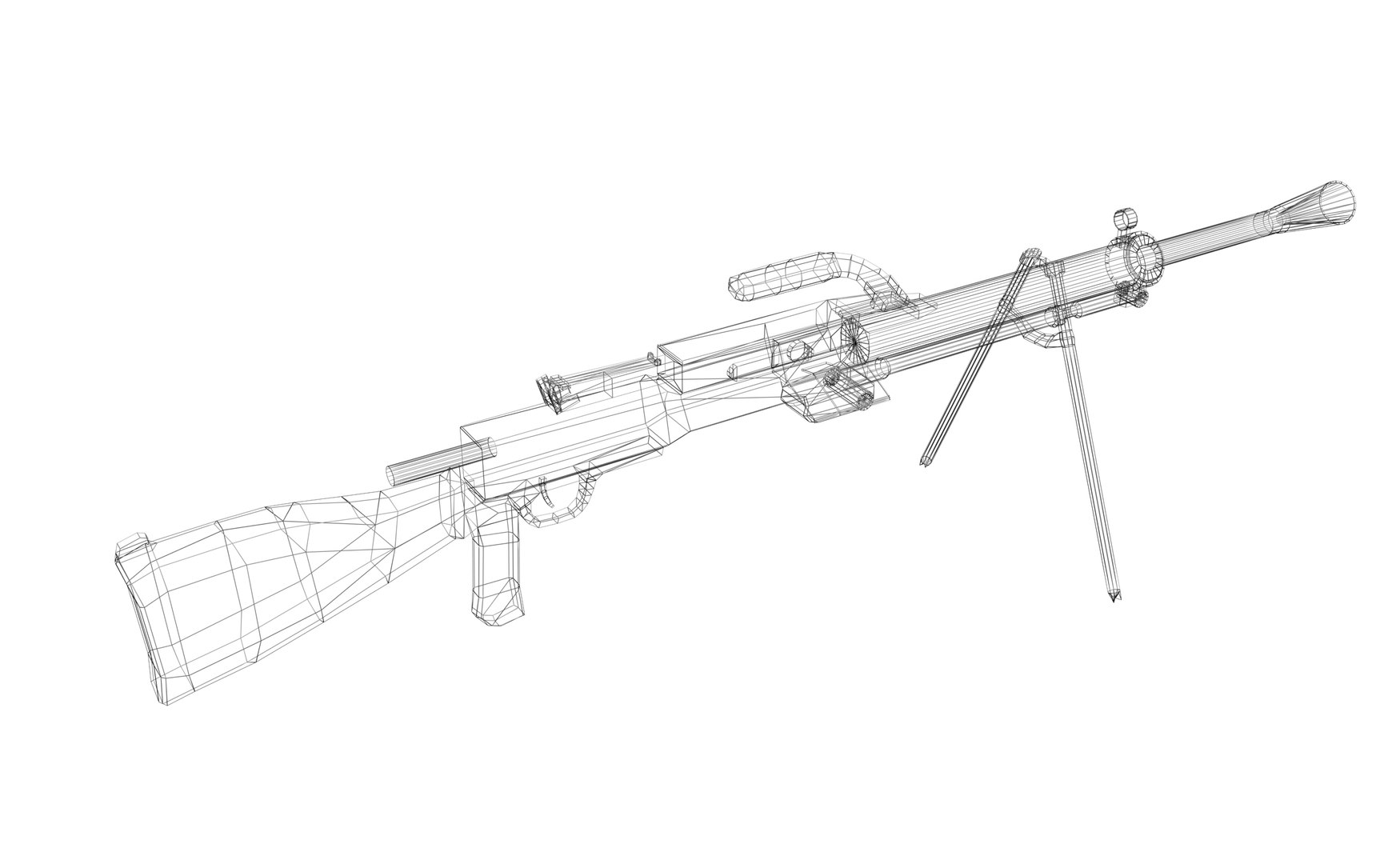 Degtyaryov Machine Gun Rp-46 3d Model