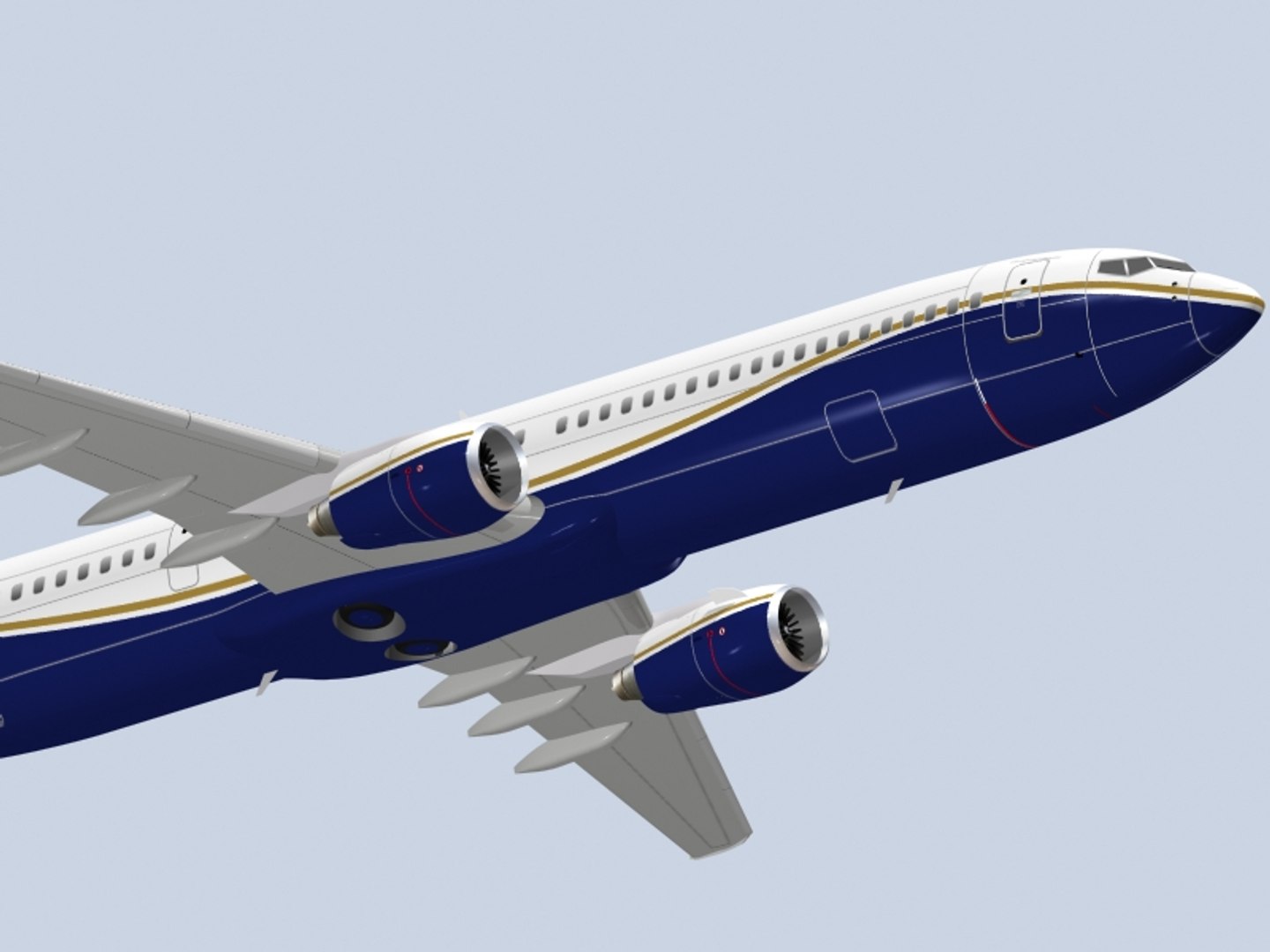 bbj-3 jet b business 3d dxf