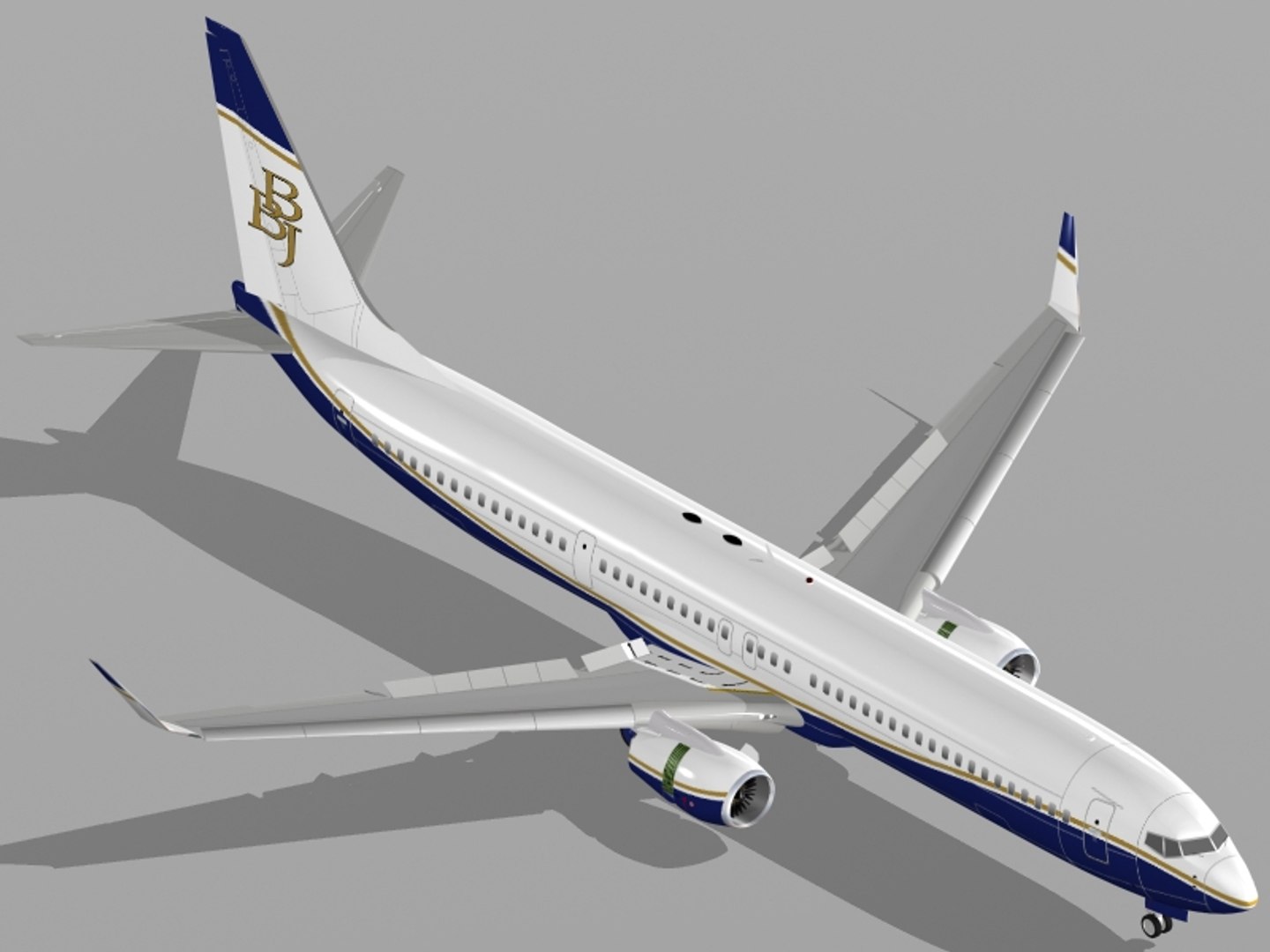 bbj-3 jet b business 3d dxf