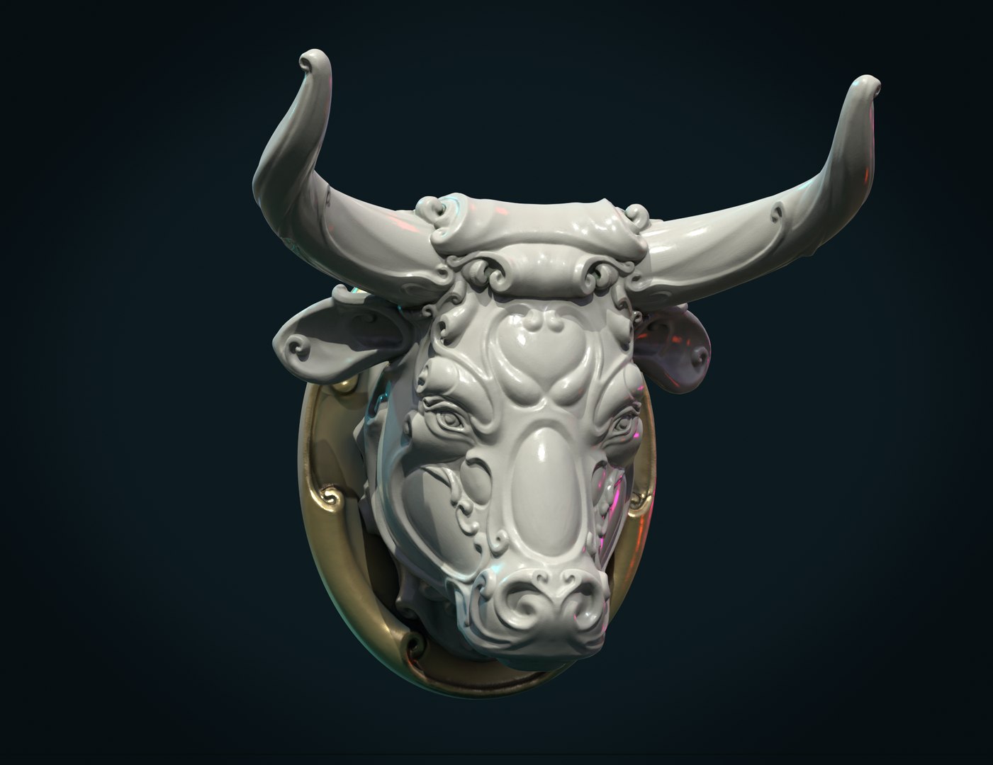 3D Bull Head - TurboSquid 1709238