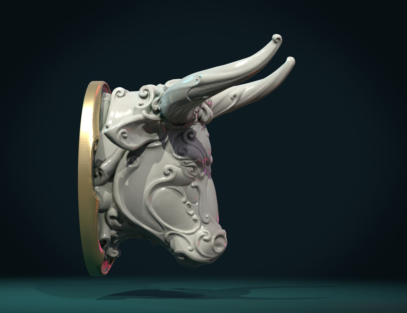 3D Bull Head - TurboSquid 1709238