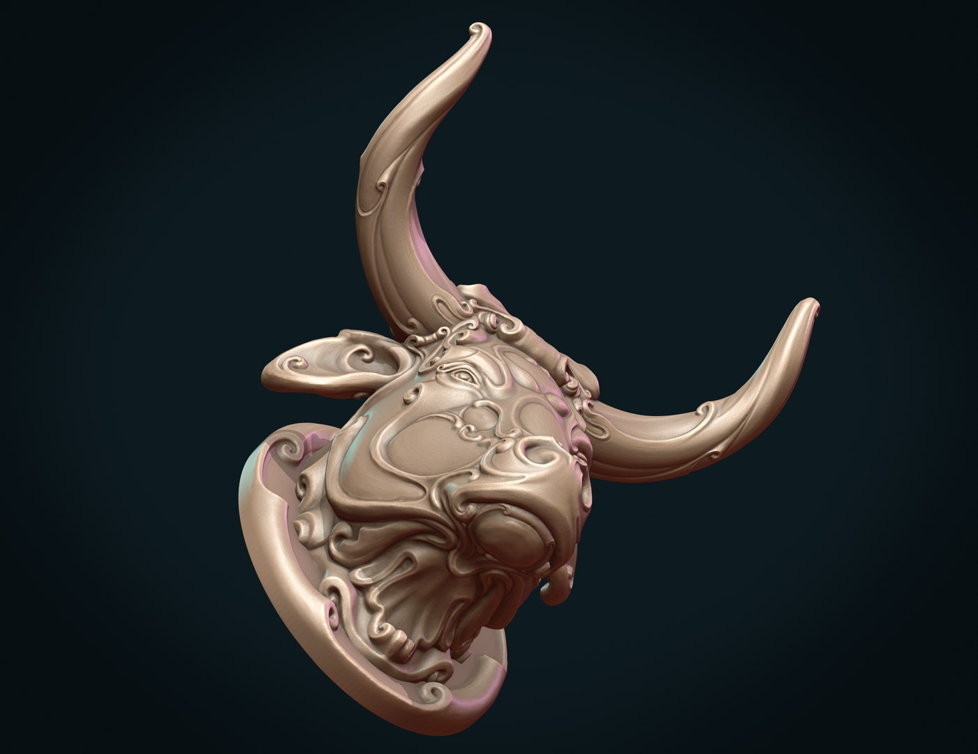 3D Bull Head - TurboSquid 1709238