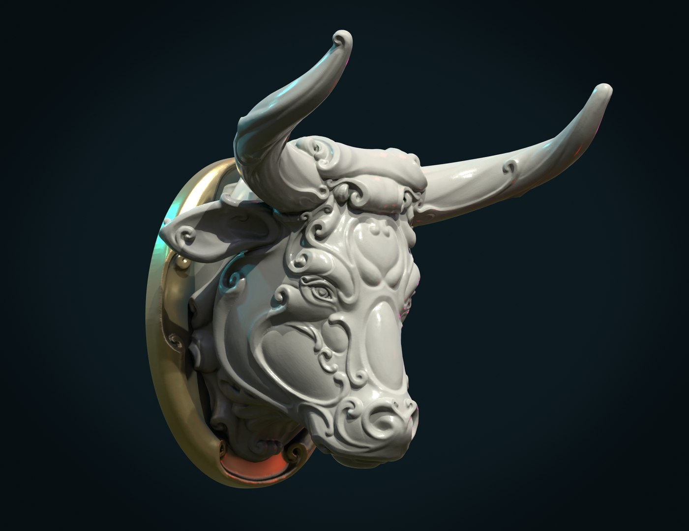 3D Bull Head - TurboSquid 1709238