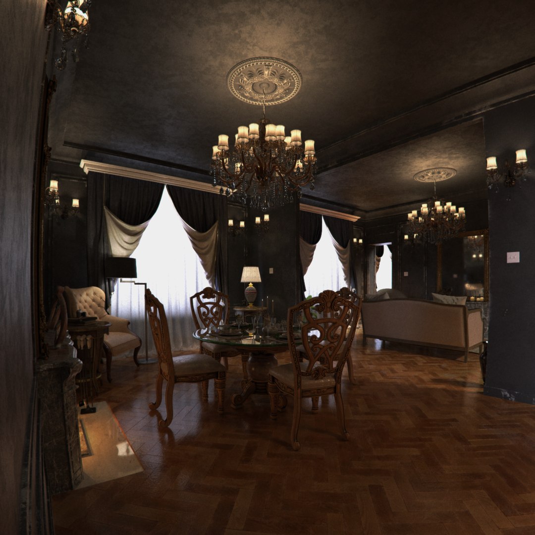 3D classic interior model - TurboSquid 1267174