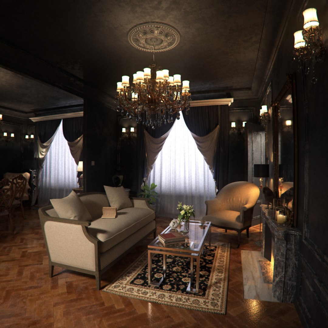 3D classic interior model - TurboSquid 1267174