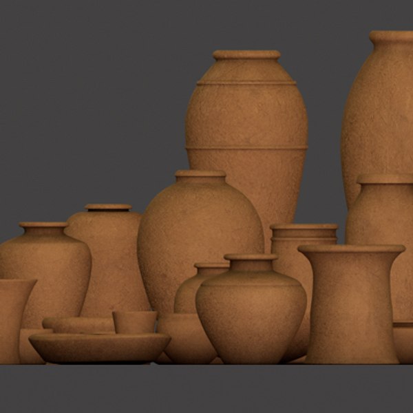 3d 3ds ancient pottery stone 37