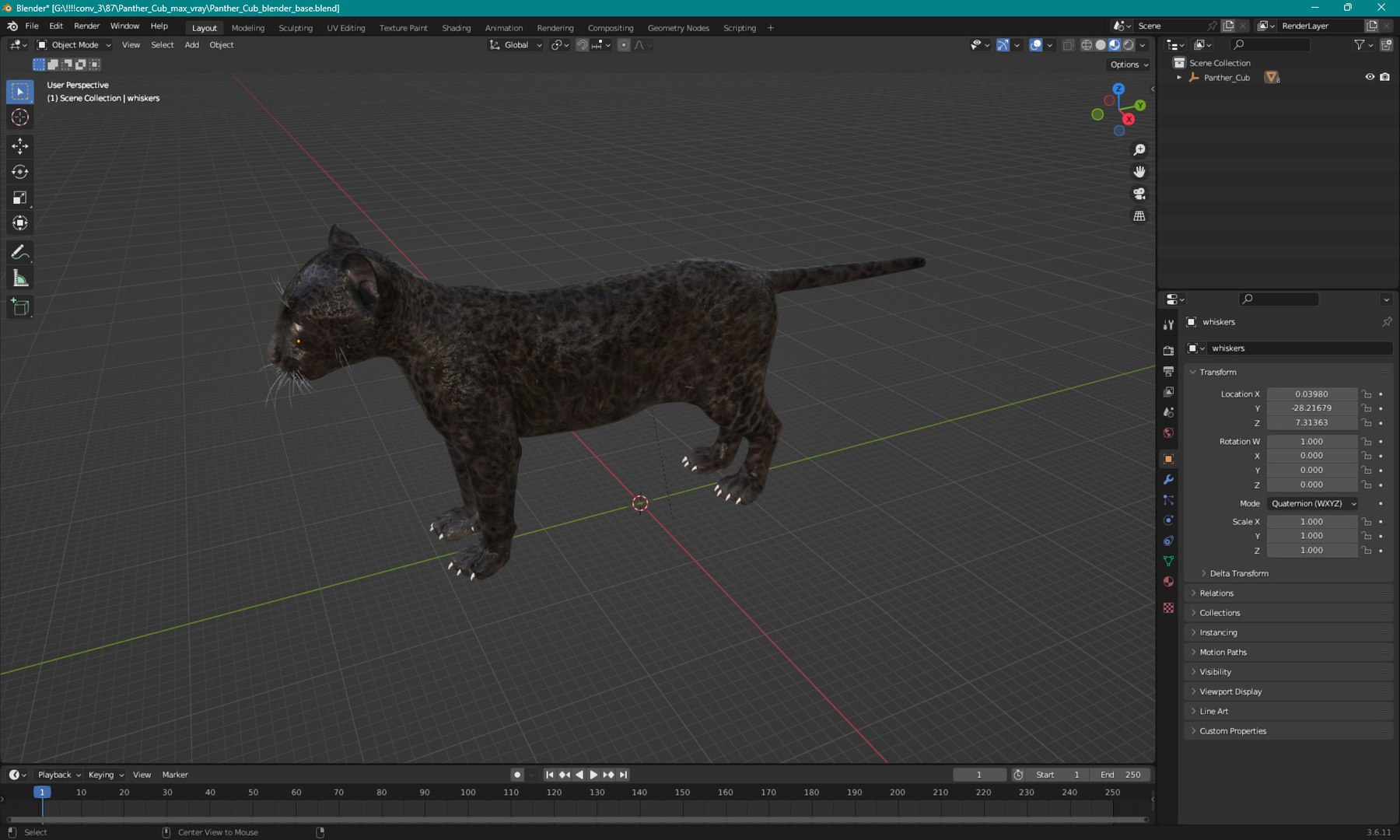 3D Model Panther Cub - TurboSquid 2335361