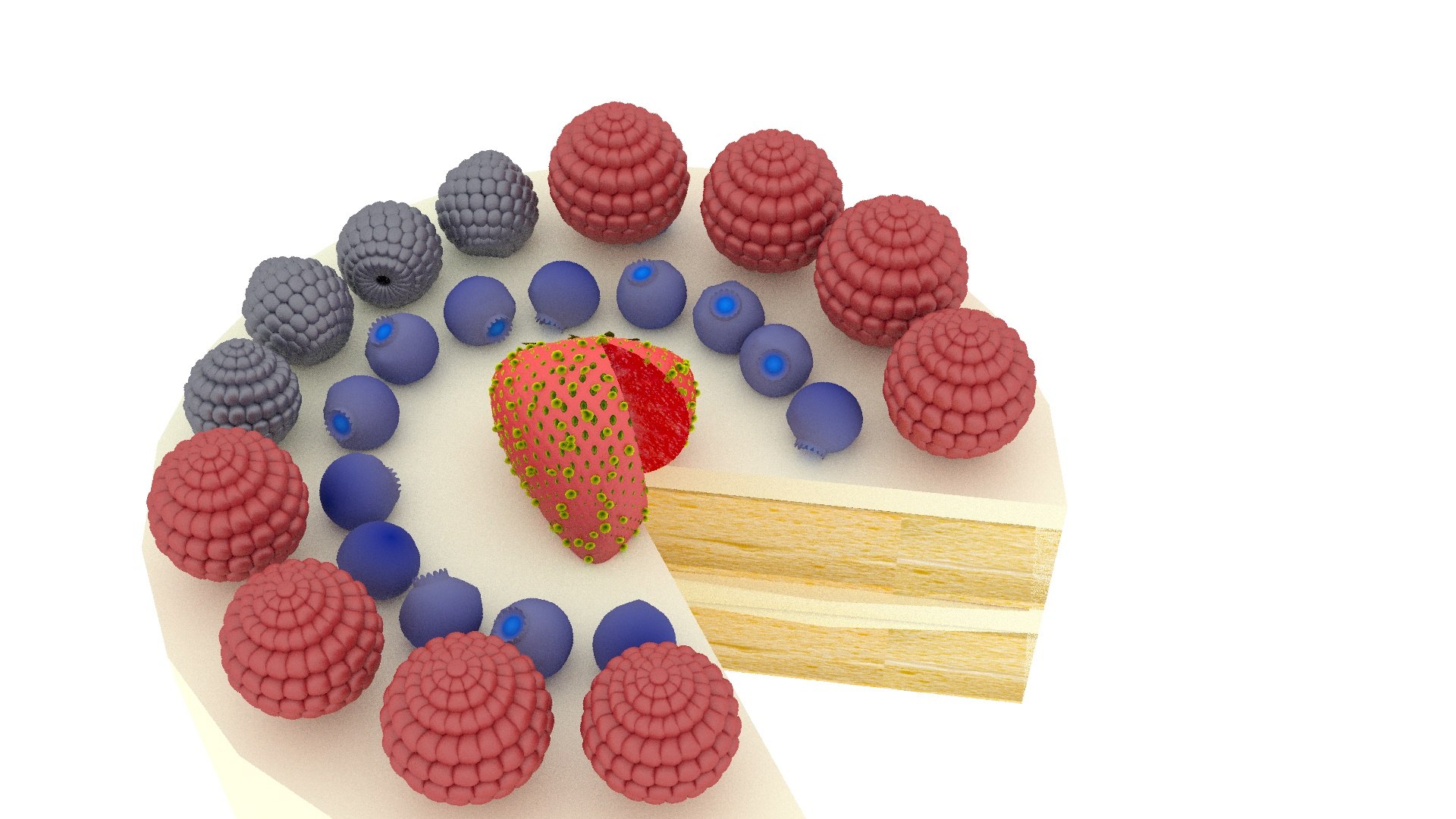 3D Cake Berries Model - TurboSquid 1632756