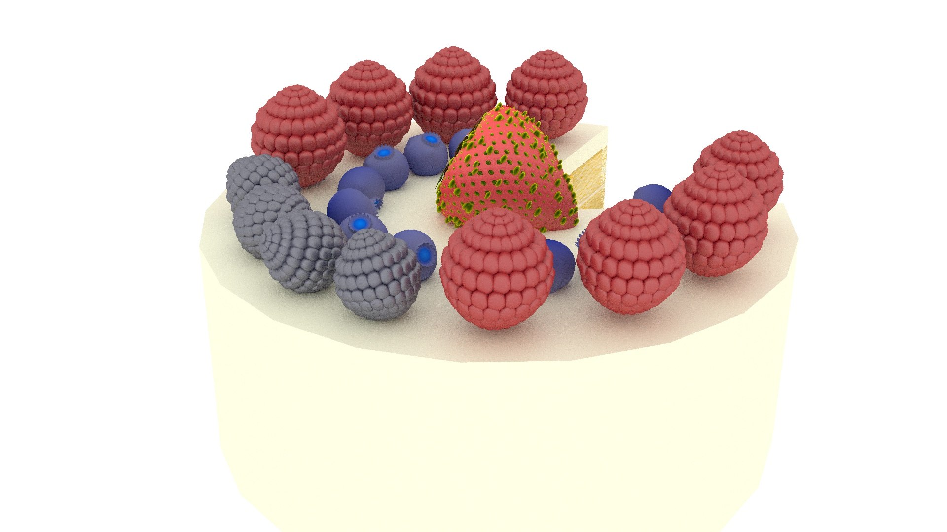 3D Cake Berries Model - TurboSquid 1632756