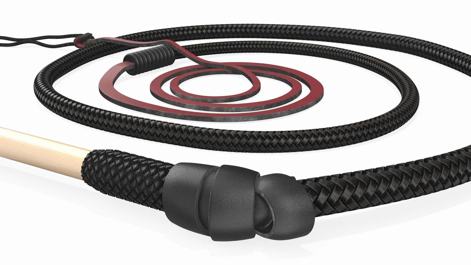 Historical Leather Whip Coiled Black Model - TurboSquid 2211490