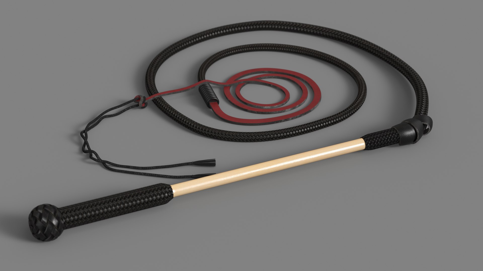 Historical Leather Whip Coiled Black Model - TurboSquid 2211490