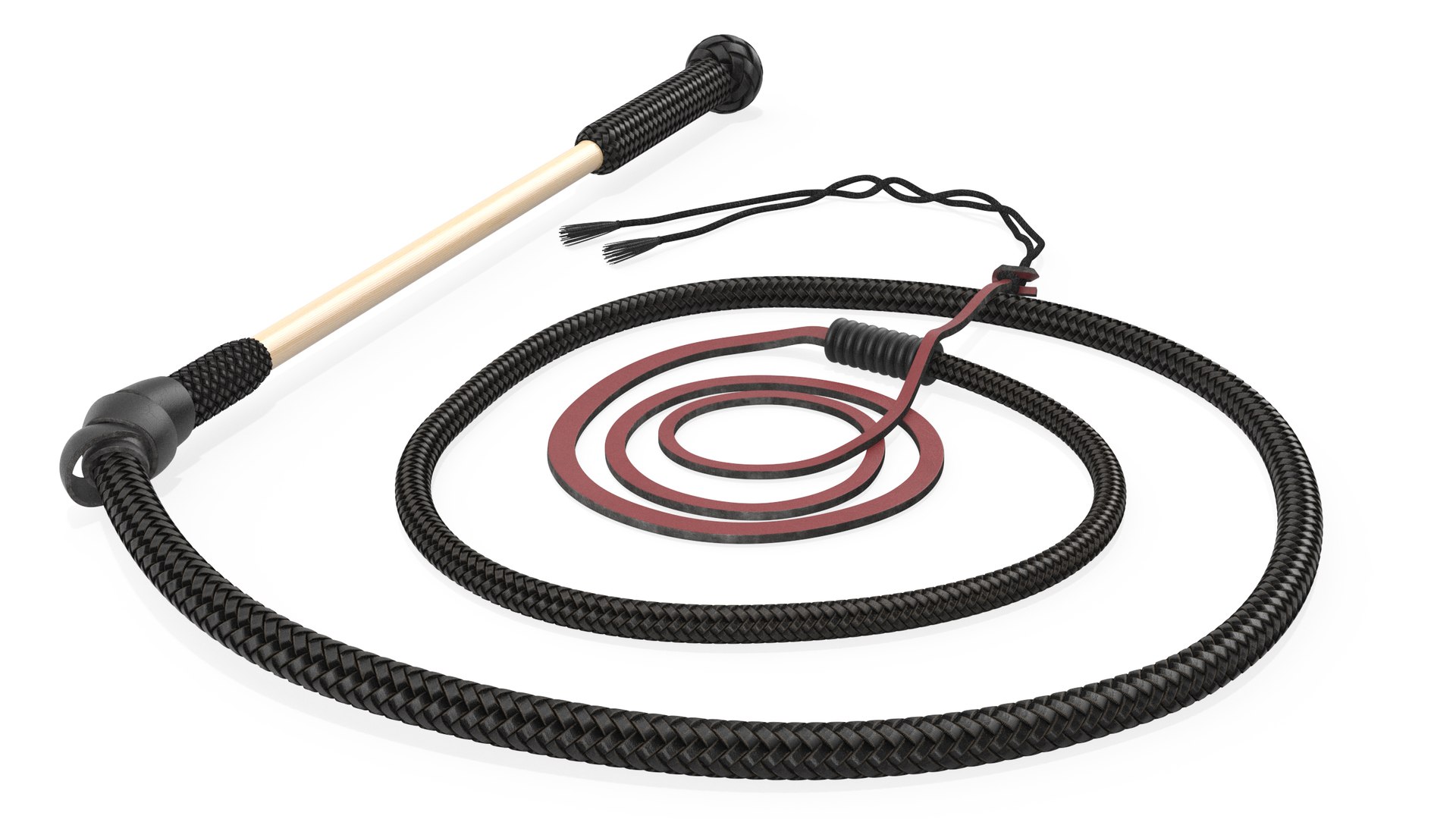 Historical Leather Whip Coiled Black Model - TurboSquid 2211490